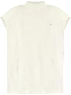 Attico Logo-raised Ribbed Top - White