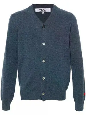 Play Comme Des Garcon Heart-patch Wool Cardigan