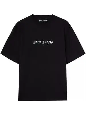 Palm Angels Printed Cotton T-shirt - Black