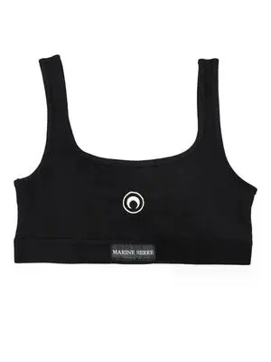 MARINE SERRE Crescent Moon-embroidered Bra