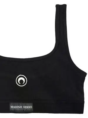 MARINE SERRE Crescent Moon-embroidered Bra