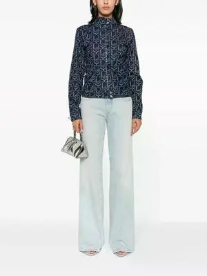 LUDOVIC DE SAINT SERNIN Monogram-print Denim Jacket
