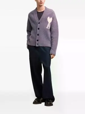 AMI Paris De Coeur V-neck Cardigan