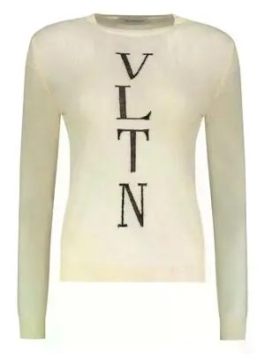 Valentino Garavani Intarsia-knit Logo Jumper - Neutrals