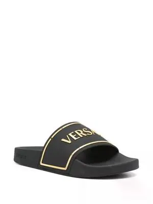 Versace Logo Embossed Slides