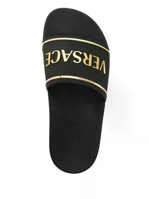 Versace Logo Embossed Slides