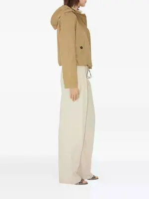 Burberry Short Gabardine Parka With Hood And Drawstring Details