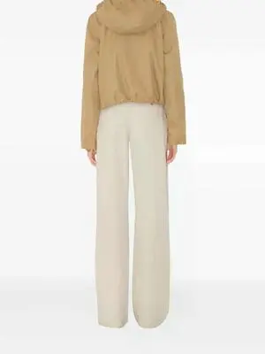 Burberry Short Gabardine Parka With Hood And Drawstring Details