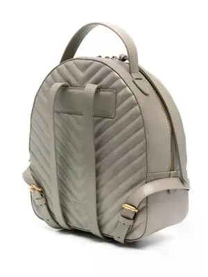 Pinko Love Leather Backpack - Neutrals