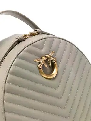 Pinko Love Leather Backpack - Neutrals