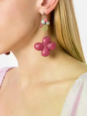 AMIR SLAMA Floral-appliqué Drop Earrings