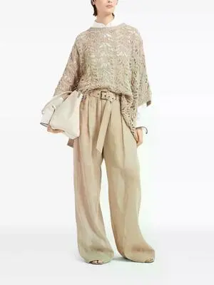 Brunello Cucinelli Foliage Lace Poncho