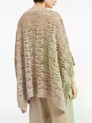 Brunello Cucinelli Foliage Lace Poncho