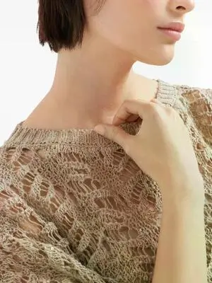 Brunello Cucinelli Foliage Lace Poncho
