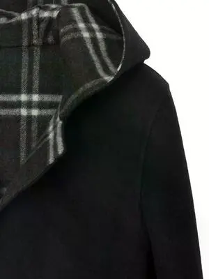 Burberry Reversible Coat With Detachable Belt And Hood - Black