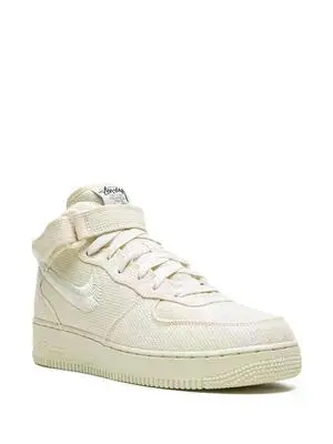 Nike X Stussy Air Force 1 Mid 'fossil' Sneakers