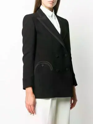 BLAZÉ MILANO Double-breasted Silk Blazer - Black