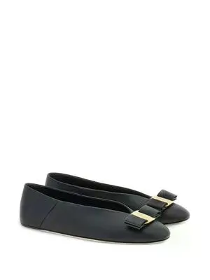 FERRAGAMO Vara Leather Ballerina Shoes