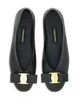 FERRAGAMO Vara Leather Ballerina Shoes