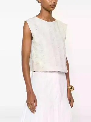 SLOWEAR Floral-appliqué Blouse
