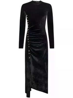 Rabanne Draped Velvet Maxi Dress