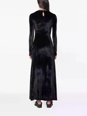 Rabanne Draped Velvet Maxi Dress