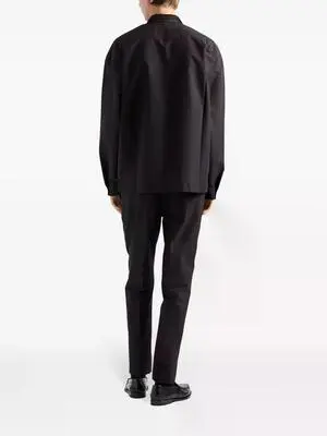 Prada Cotton Technical Jersey Zip Up Shirt