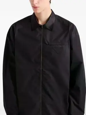 Prada Cotton Technical Jersey Zip Up Shirt