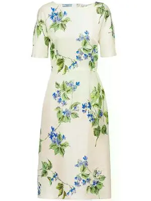 Prada Floral-print Twill Dress