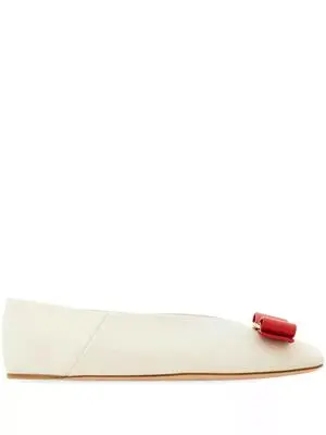 FERRAGAMO Vara Leather Ballerina Shoes