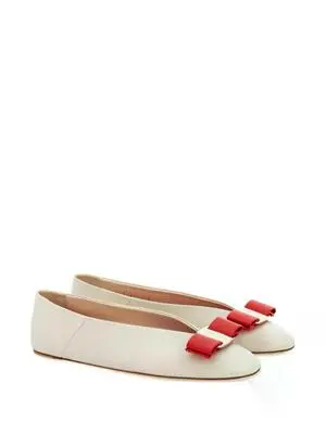 FERRAGAMO Vara Leather Ballerina Shoes