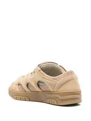 SANTHA Suede Panelled Sneakers - Neutrals