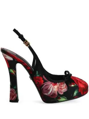 Dolce & Gabbana Floral-print Pumps - Black