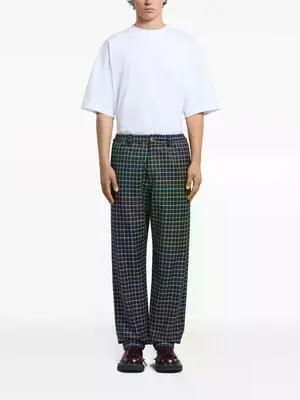 Marni Check-pattern Straight-leg Trousers