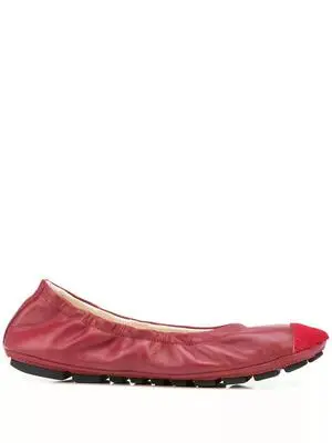 MADISON MAISON Contrast-toe Wrinkled Ballet Flats