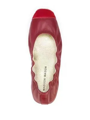 MADISON MAISON Contrast-toe Wrinkled Ballet Flats