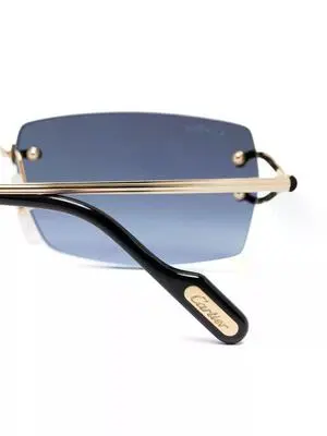 Cartier Rectangle-frame Sunglasses - Gold
