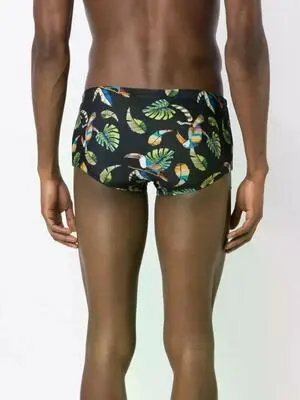 AMIR SLAMA Tropical-print Swim Trunks