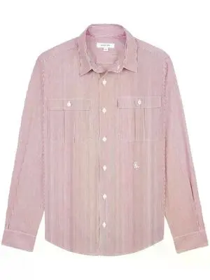SPORTY & RICH Striped Cotton Shirt With Embroidered Logo
