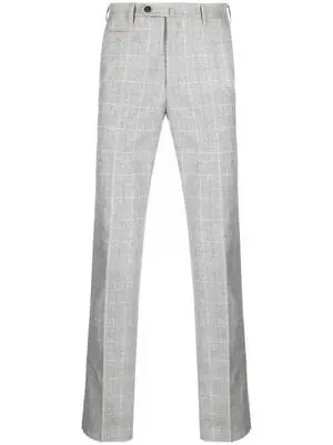 Corneliani Grid-pattern Straight-leg Trousers