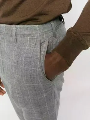 Corneliani Grid-pattern Straight-leg Trousers