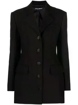 Dolce & Gabbana Single-breasted Virgin Wool Blazer - Black