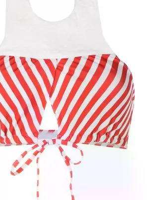 AMIR SLAMA Striped Cut-out Halterneck Bikini