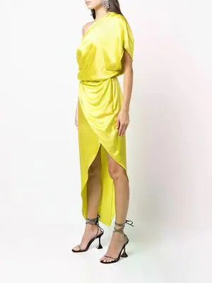 Michelle Mason Draped Silk Midi Dress