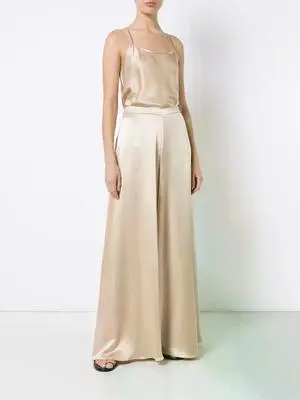 Voz Charmeuse Palazzo Trousers - Neutrals
