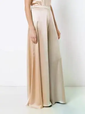 Voz Charmeuse Palazzo Trousers - Neutrals
