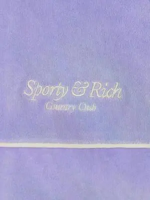 SPORTY & RICH Script Cotton Velour Track Jacket