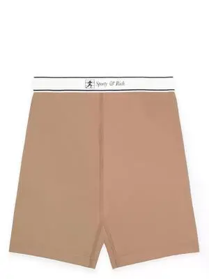 SPORTY & RICH Runner Script Biker Short - Neutrals
