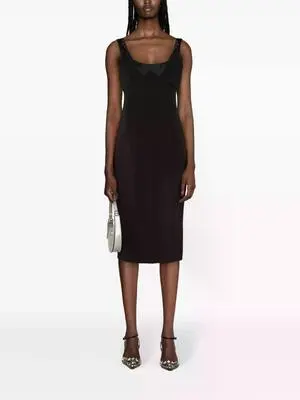 Versace Square-neck Cady Midi Dress