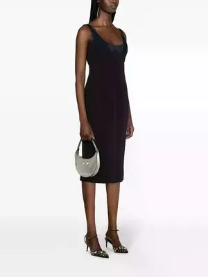 Versace Square-neck Cady Midi Dress